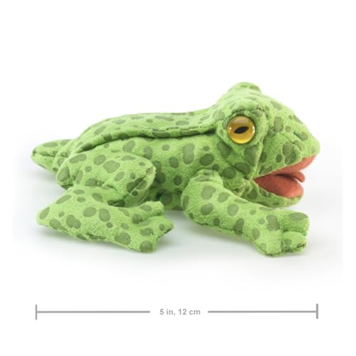 Folkmanis Mini Frog Finger Puppet Plush, Green, 1 EA