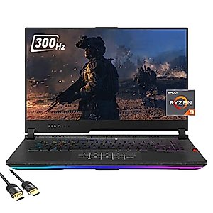 ASUS ROG Strix Scar 15 Gaming Laptop, 15.6" FHD IPS 300Hz 3ms, AMD 8-Core Ryzen 9 5900HX, GeForce RTX 3080, 64GB RAM, 2TB PCIe SSD, RJ45, WiFi 6, VR Ready, Per-Key RGB, SPS HDMI 2.1 Cable, WINI 11