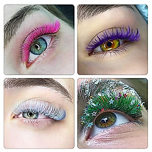 EMEDA Volume Lash Extensions Mix 8 Colored Lash Extensions Easy Fan Volume Lashes Colorful Self Fanning Volume Eyelash Extensions (Mixed 8 Color 0.07mm D Curl 15mm)