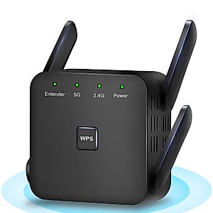 2023 Newest WiFi Extender, 1200Mbps WiFi Repeater, Mini WiFi Booster, Dual Band Internet Booster with Ethernet Port, WPS Button Quick Setup, Home Wireless Signal Booster Covers up to 3000Sq.ft