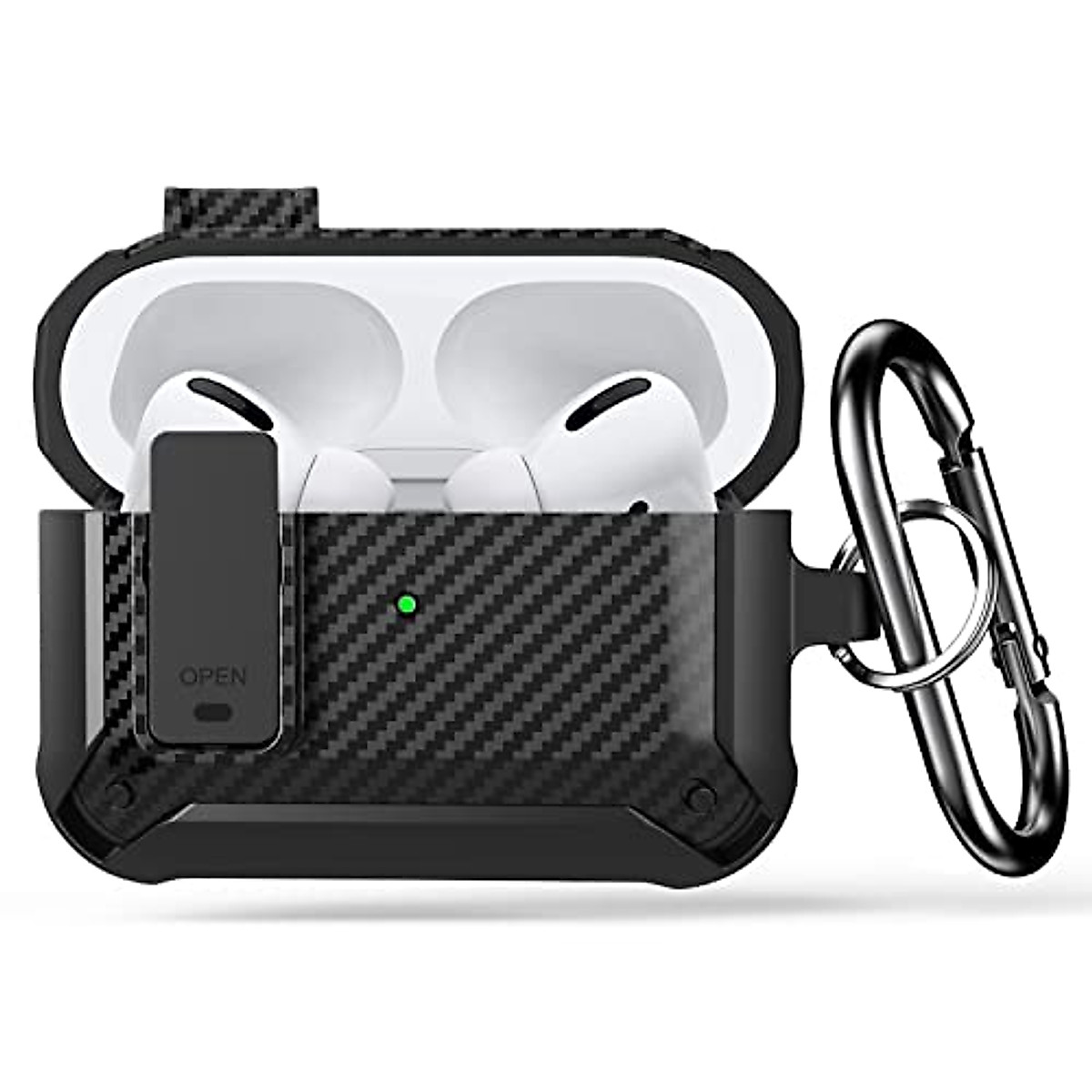 Lopnord Case for Airpod Pro Case Cover with Lock, Compatible for Airpods Pro 2nd Generation/1st Generation Case (2023/2022/2019), Shockproof Cover for iPod Pro Case Men Women(AirPod Pro Not Included)