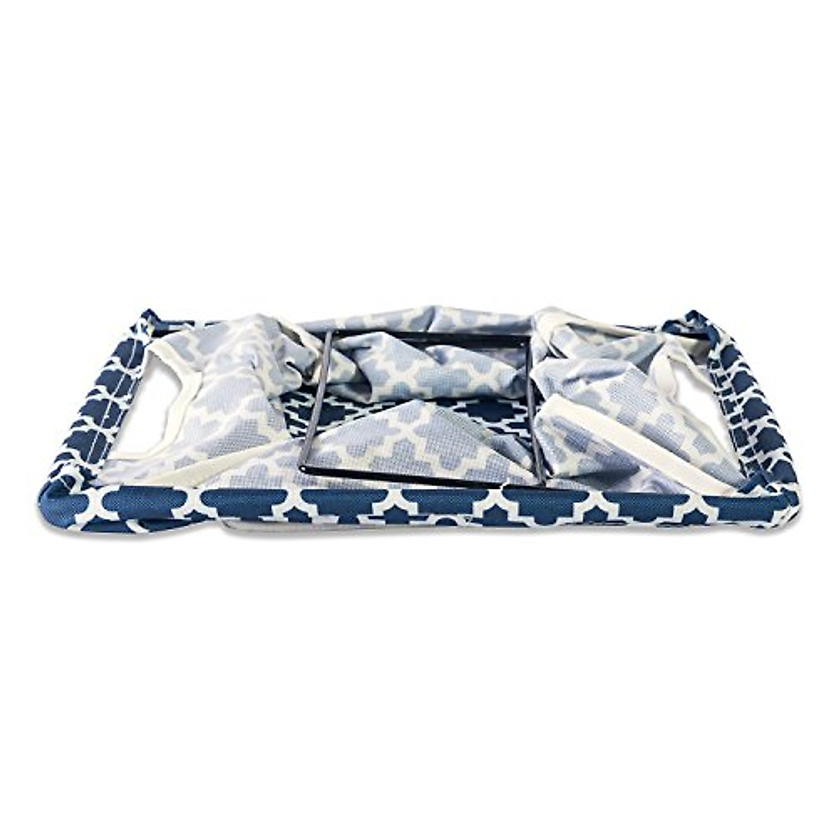 DII Collapsible Polyester Storage Bin, Trapezoid Lattice, Nautical Blue, Medium