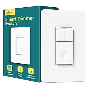 TREATLIFE Smart Dimmer Switch, Neutral Wire Needed, 2.4Ghz Wi-Fi Light Switch, Works with Alexa and Google Assistant, Schedule, Remote Control, FCC Listed, Single Pole (1 PACK)