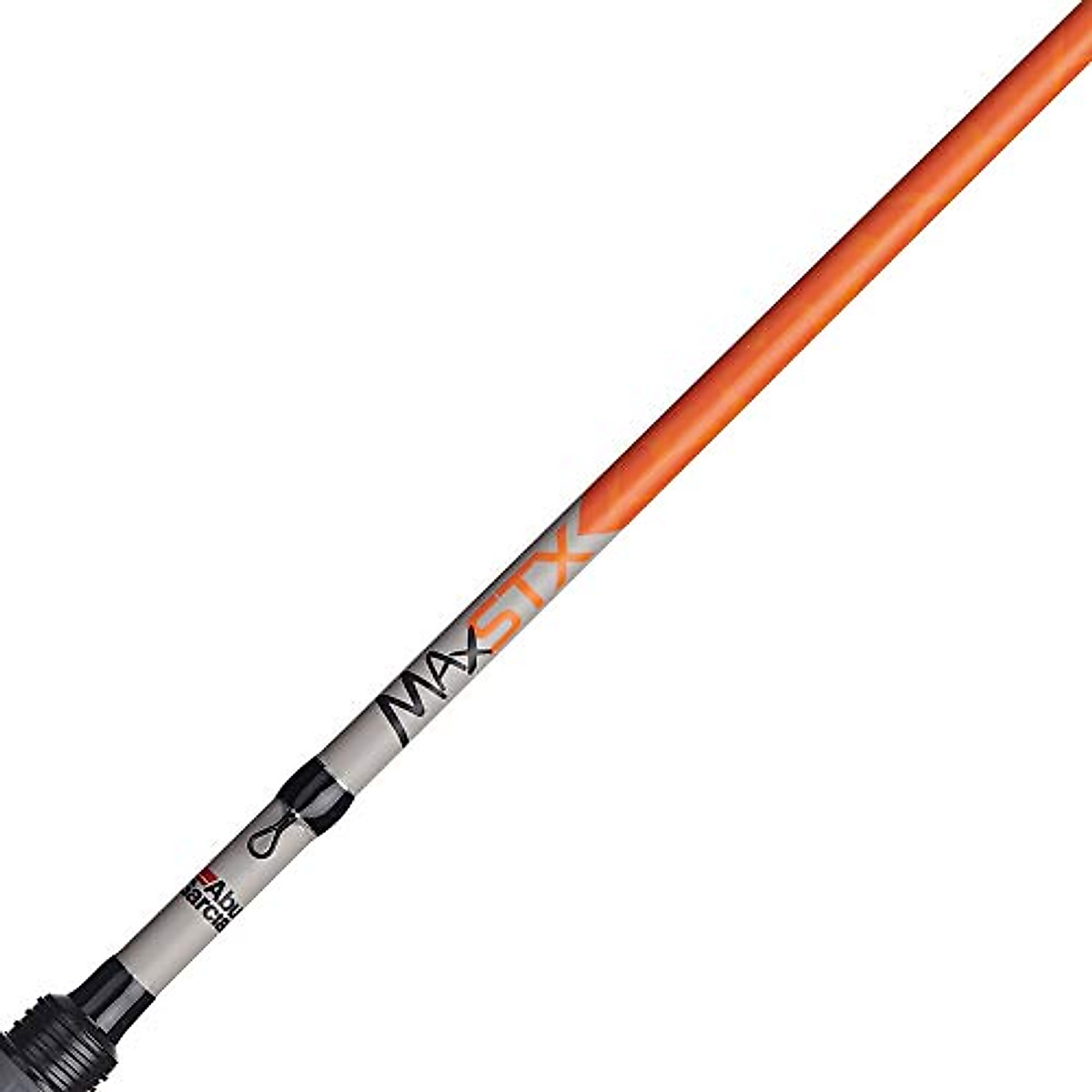 Abu Garcia 6'6" Max STX Fishing Rod and Reel Baitcast Combo, 1-Piece Rod, Size LP Reel, Left Reel Handle Position, Lightweight Graphite Frame, MagTrax Brake System