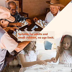 Smilejoy Dominoes Set for Adults, Domino Set for Classic Board Games,Double 6 Domino Game Set 28 Pieces with Wood Case (2 Players)