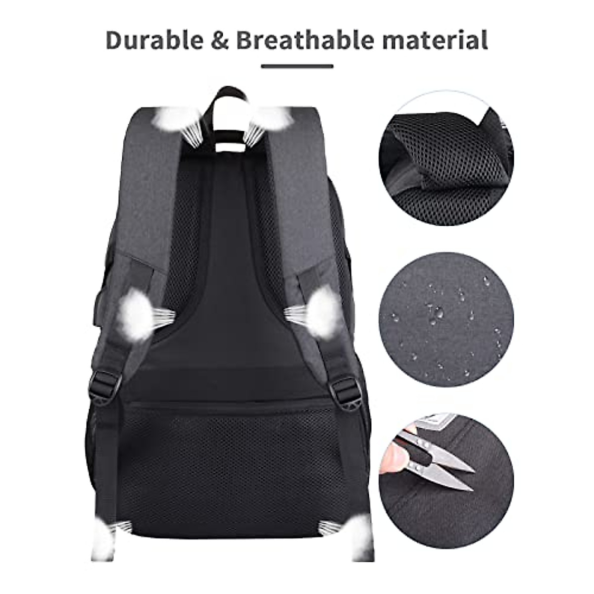 Fanwoli Business College School Backpack Fits 15.6 Inch Laptop,Durable Basketball Backpacks,Travel Laptop Backpack with USB