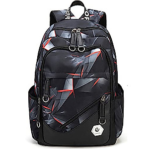 Sqodok Boys Backpack for Middle School, Waterproof School Bookbag 15.4in Laptop Backpack for High School, Durable Casual Daypack for Primary, Travel Backpack for Teen Girls, Red