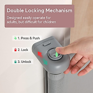 Momcozy Retractable Mesh Baby Gate or Dog Gate, Child Safety Gate for Indoor or Outdoor, 33-inches Tall with up to 55-inches Wide Extension, Avoid Skirting Installation, Grey