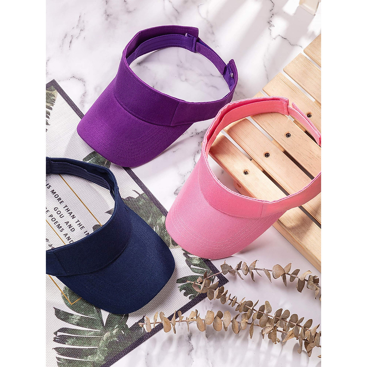 Geyoga 5 Pcs Sports Visor Hats Visor Women Men Sun Visors Hat for Men Adjustable Visor Cap Golf Athletic Visor Hat for Men Women