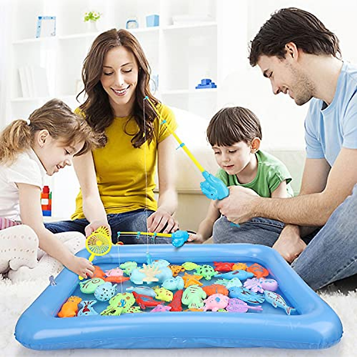 TOY Life Magnetic Fishing Game for Kids 3-5 with 2 Toddler Fishing Poles, Magnetic Fishing Toys for Toddlers, Kids Bath Toys for Toddlers, Outdoor Pool Water Toys for Kids 4-8, Baby Fishing Toy