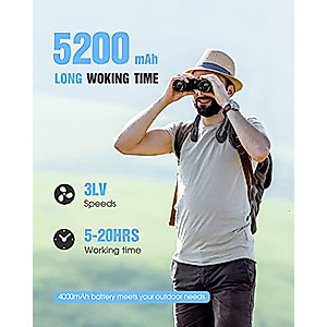 Bladeless Neck Fan, Portable Fan Rechargeable, Personal Fan, Hands Free Around the Neck Fan, 3 Speeds 4000mAh Battery Operated Wearable Cooling USB Hanging Neck Fan for Office, Travel, Outdoor