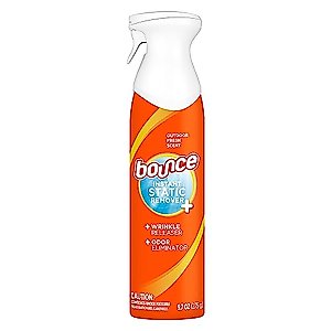 Bounce Anti Static Spray, 3 in 1 Instant Anti Static Spray & Instant Wrinkle Release, Odor Eliminator and Fabric Refresher Spray (9.7 Fl Oz, Pack of 1)