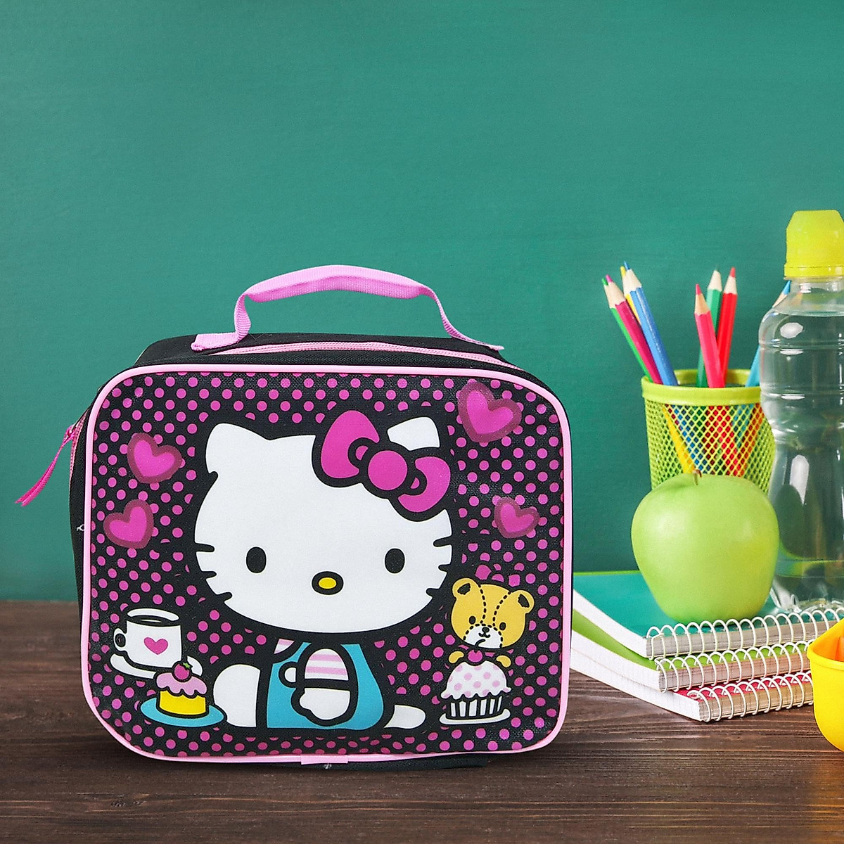 Fast Forward Hello Kitty Lunch Box Reusable and Insulated Lunch Bag for Kids, Girls, Boys, Unisex, Toddlers