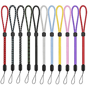 Hand Wrist Strap Lanyard, 6 Pack 9.5inch Adjustable Nylon Wristlet Straps Keychain String for Cell Phone Case Holder, AirPods Pro 2 2022, Camera, Key, GoPro, USB Drive, Ski Glove (Multi-Color)