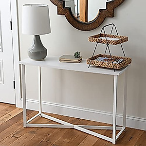 Household Essentials Water Hyacinth Geometric Tray Tower with 2 Baskets, Natural