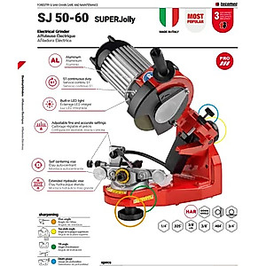 Tecomec Super Jolly Bench Mounted Chain Grinder (120V) with Hydraulic Clamp 115
