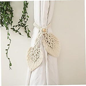 Didiseaon 4 Pcs Curtain Tie Rope White Curtains Boho Macrame Curtains Boho Shower Curtains Outdoor Curtain Tie Belt Hand Knitting Craft Curtain Tieback Curtain Drapery Holdback Holders Strap