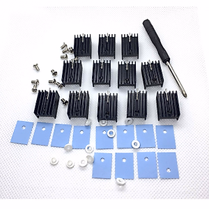 TO-220 Heatsink Kit,TO220 Heatsink + Insulator/Mounting Kits (TO220 Heat Sink +Screw+Insulator Rubberized Silicone) for LM78XX Voltage Regulator, MOSFET Transistor 20mmx15mmx11mm 12 Pack