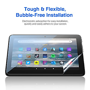 MoKo Anti Blue Light Screen Protector for Amazon All-New Kindle Fire 7 Tablet, (2022 Release -12th Generation) Latest Model 7", [2-Pack] Eye Protection Premium PET Film Screen Protector, Blue