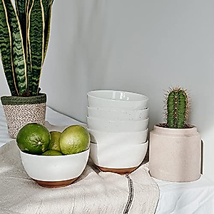 Mora Ceramic Small Dessert Bowls - 16oz, Set of 6 - Microwave, Oven and Dishwasher Safe, For Rice, Ice Cream, Soup, Snacks, Cereal, Chili, Side Dishes etc - Microwavable Kitchen Bowl, Vanilla White