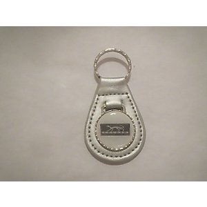 1967 1968 1969 1970 COUGAR CAT LOGO EMBLEM PLAQUE LEATHER KEYCHAIN - SILVER