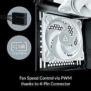 ARCTIC P12 Max - PC Fan, High-Performance 120mm Case Fan, PWM Controlled 200–3300 RPM, Optimised for Static Pressure, 0dB Mode, Fluid Dynamic Bearing - Black