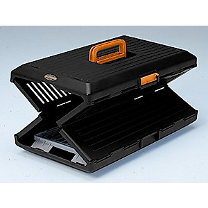 Iris Ohyama, Dog crate/Cage, Transport Box for Dogs, Cats, 2 Doors, Clips, and Safety Latch, Plastic (PP) BPA Free, L68.6 x W40.3 x H47.8 cm, Train, Car and Airplane, FC-670, Black