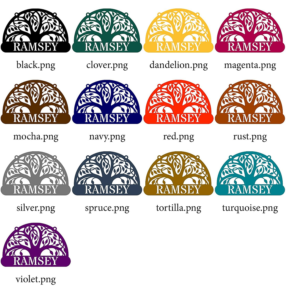 Personalized Tree of Life Hanging Metal Sign - Garden Flag Hanging Sign with Last Name - Custom Hanging Sign on Optional Adjustable 34-50" Pole for Outdoors Porch, Driveway