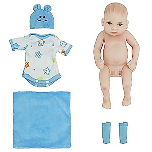 HUARUI WIG Realistic Baby Dolls, 11 Inch Lifelike Reborn Silicone Soft Vinyl Baby Dolls with Themed Clothes and Accessories, Real Life Newborn Baby Doll Gift Set Suitable for Children Age 3+.