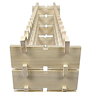 JungleA Stackable Wine Rack Wine Storage Cabinet Freestanding Floor Modular Wine Countertop,Wobble-Free-Shelf Hand Made Solid Hardwood Wooden (6x12 Row 72 Bottles Capacity)