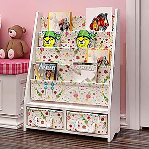 Multilayer Magazine Rack Newspaper Holder Book Shelf Storage Rack with Box Freestanding Display Rack Materials Robust 83X28X87CM MUMUJIN (Color : B)