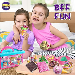 Gift Butter Slime Kit for Girls 10-12, FunKidz Ice Cream Fluffy Slime Making Kit Ages 8-12 Kids Slime Toys Ideal Birthday Party Present