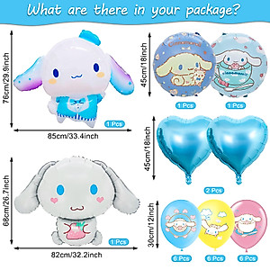 24Pcs Anime Balloon Kit Include 6 Aluminum Foil balloons, 18 Cartoon Latex Balloons Ideal for Kids Birthday Party, School Outdoor Activities, Indoor Room Outdoor Events Decor