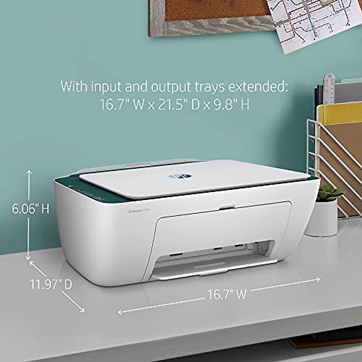 HP DeskJet 2742 Series All-in-One Color Inkjet Printer I Print Copy Scan I Wireless USB Connectivity I Mobile Printing I Up to 4800 x 1200 DPI Print Up to 7 ISO PPM I Sequoia + Printer Cable