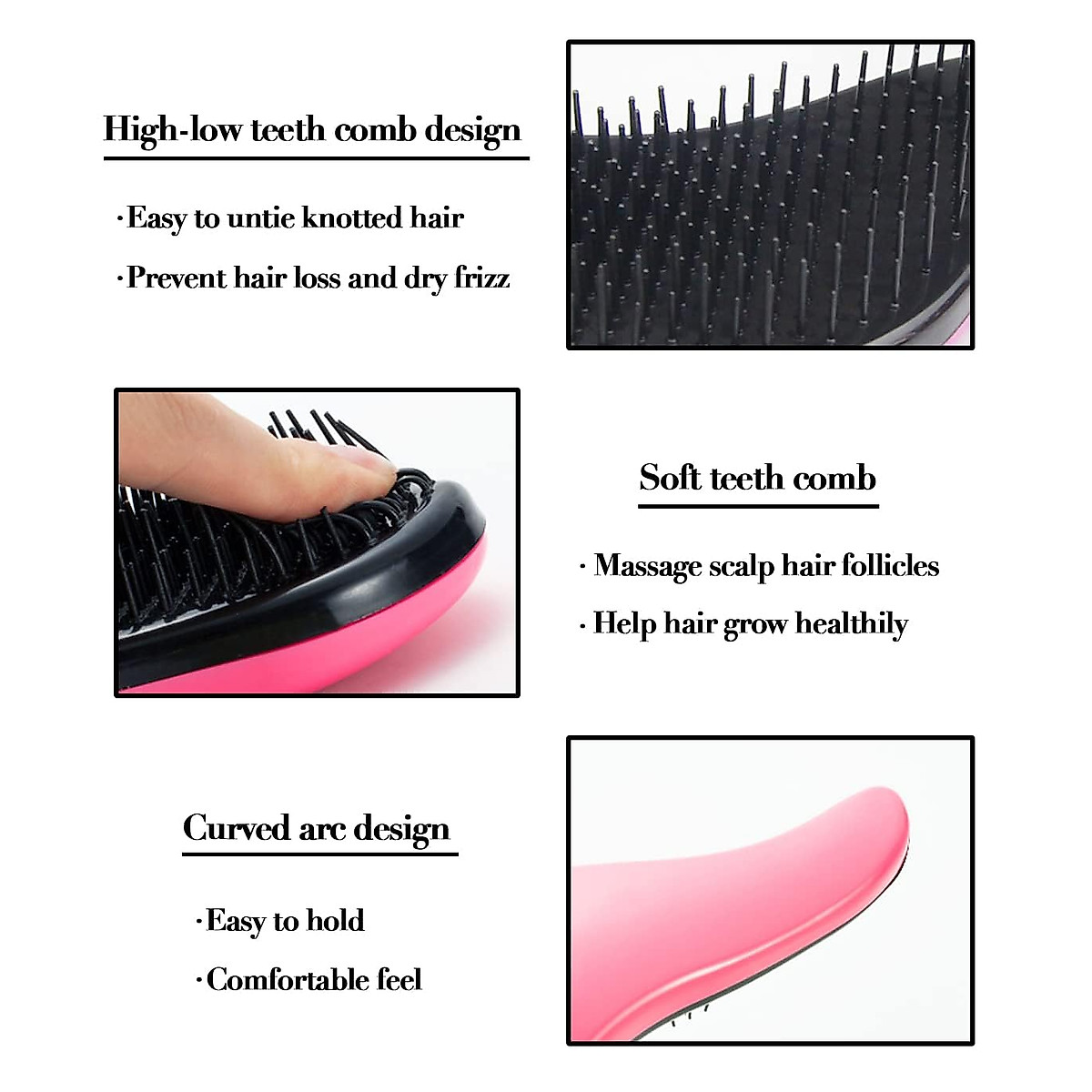 9Pcs Detangling Brush Set for Black Natural Curly and Afro Textured Hair (3a to 4c), with African Waist Beads for Easier Detangling on Wash Days