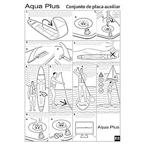 Aqua Plus Inflatable Stand Up Paddle Board High Pressure Double Action SUP Pump (Black, 63cm)