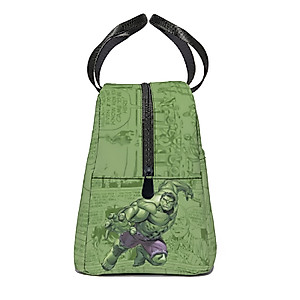 Grehge MNBVCX Green Insulated Lunch Bag Comics Lunch Box Portable Lunch Kit for Men Women Travel Picnic Beach