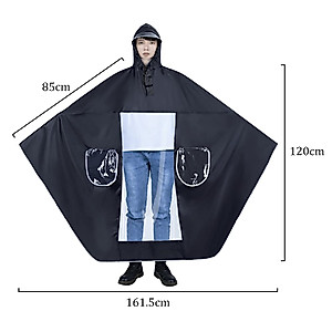 Unisex Adult Poncho Waterproof Rain Poncho Outdoors Bike Ebike Motorcycle Scooter Cycling Jacket Raincoat Cape Rain Cover (Navy)