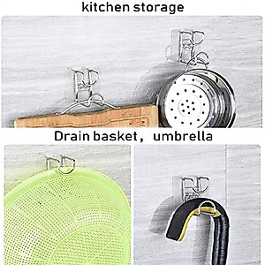 InfantLY Bright Wall Mounted Washbasin Hook Hair Dryer Holder , Heavy Duty Strong Self-Adhesive Waterproof Reusable Robe&Towel Hooks Sticky Hanger Multi-Purpose Hook Kitchen Washroom Bathroom (007)