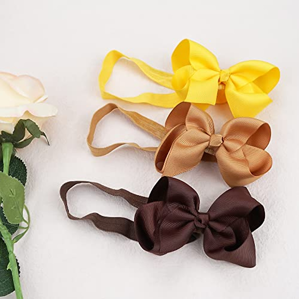 CELLOT Baby Girls Headbands Grosgrain Ribbon 4.5" Hair Bows Headband Big Bow Hair Bands for Toddler Pack of 20