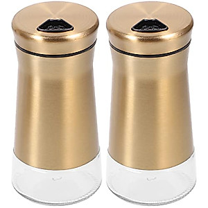 Kichvoe 2Pcs Stainless Steel Salt and Pepper Shakers Set Seasoning Shaker With Holes and Lids Seasoning Bottles Kitchen Bottles