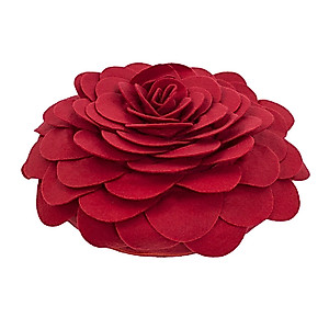 Fennco Styles Eva's Flower Garden Decorative Throw Pillow Cover 13" Round - Red Floral Accent Pillow Case for Home, Couch, Bed, Living Room, Holiday and Office Décor