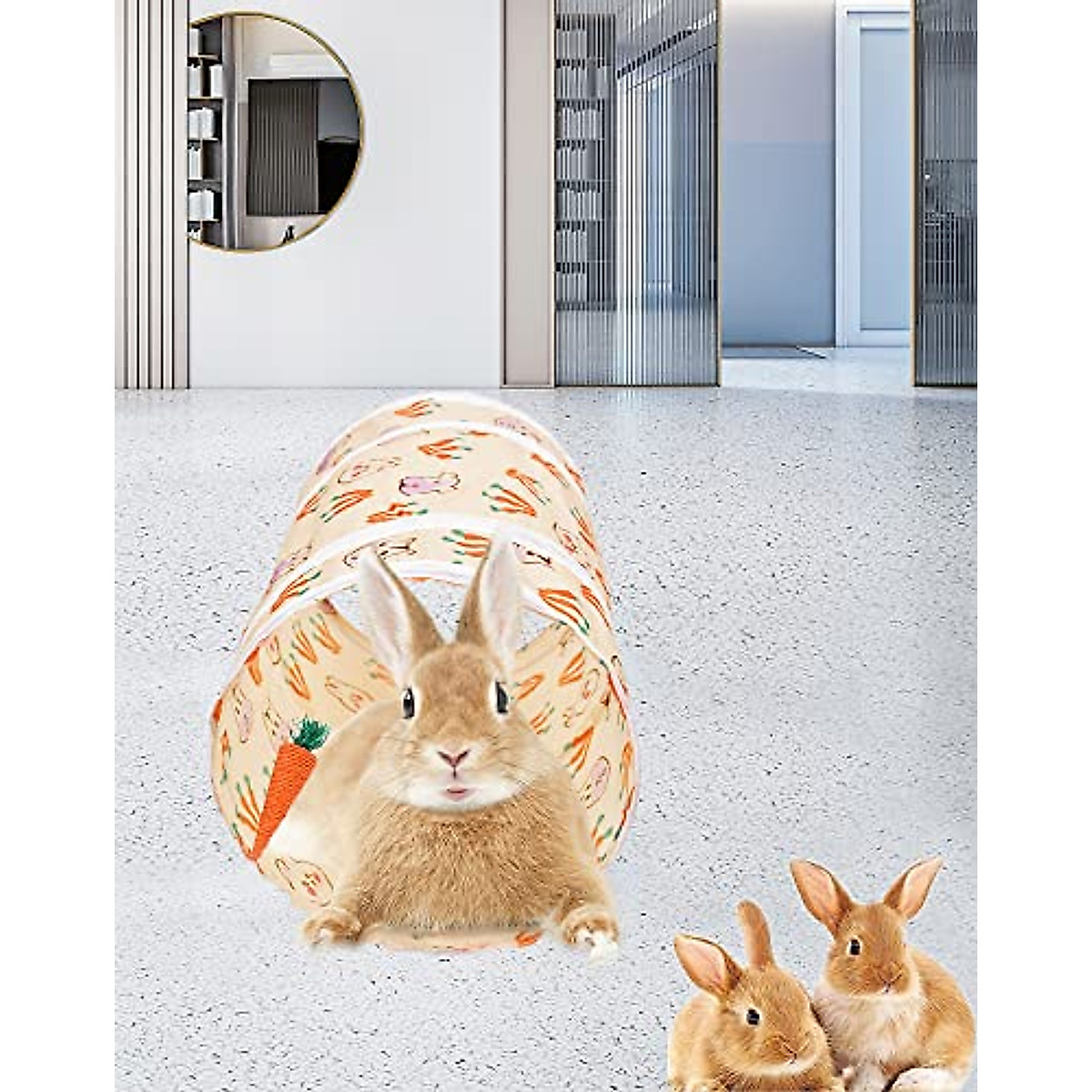 AFYHH Rabbit Guinea-Pig Tunnel Bunny-Toys - Hideout for Small Animals Tube Hideaway Activity Tunnels Accessoies for Dwarf Rabbits Guinea Pigs Kitty