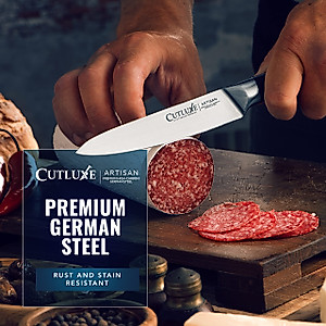 Cutluxe Utility Knife – 5.5" Paring Kitchen Knife – Forged High Carbon German Steel – Full Tang & Razor Sharp – Ergonomic Handle Design – Artisan Series