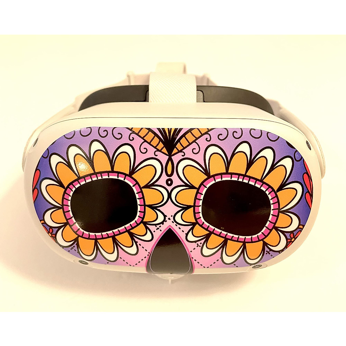 Sugar Skull (Purple) Decal for Quest 2 VR Headset - Meta/Oculus - Glossy Vinyl Sticker