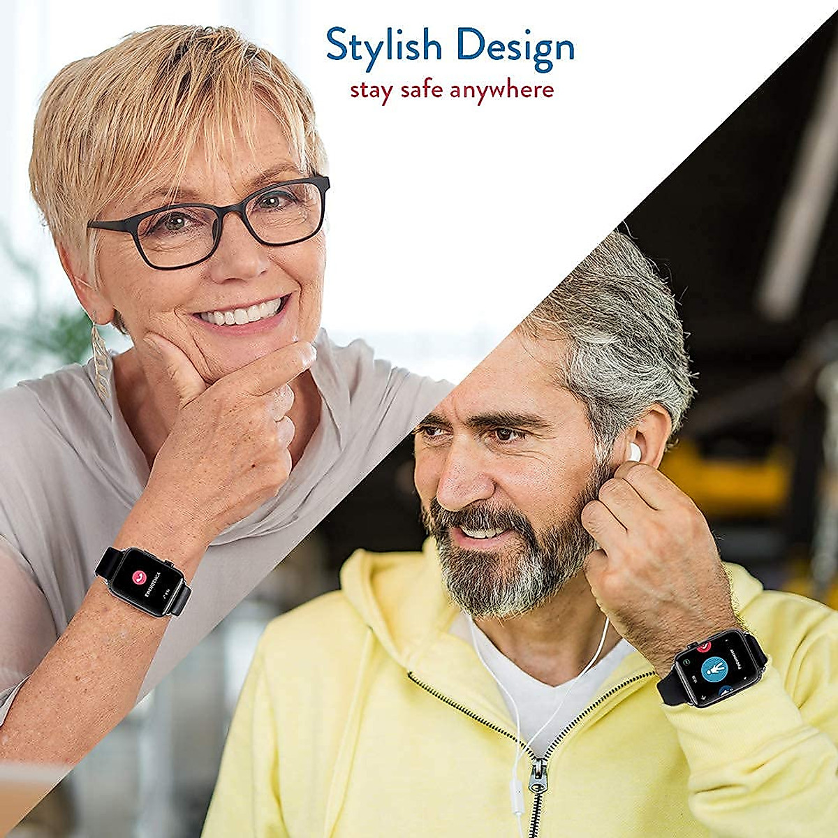 HandsFree Health Smart Watch for Seniors - Medical Alert System with GPS Monitoring, 2-Way 4G SOS Communication, Monthly Subscription