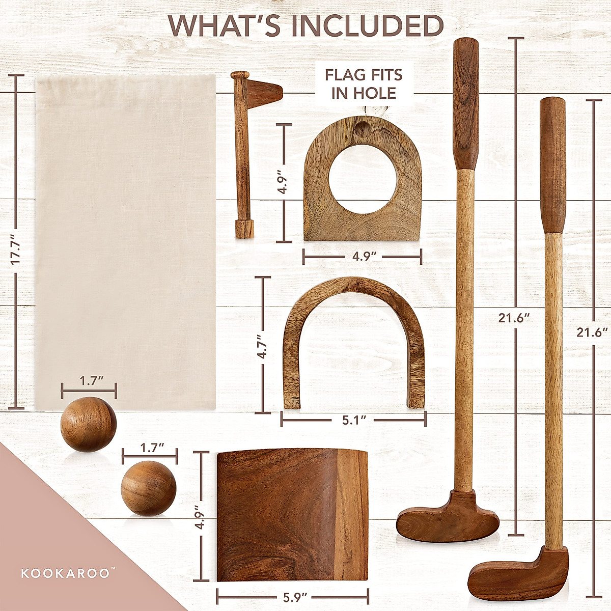 KOOKAROO Toddler Golf Set Ages 3-5 - Kids Golf Clubs 3-5 - Kids Golf Set - Golf Set for Kids 4-8 - Baby Golf Toy - 2 Year Old Golf Set - Toddler Golf Clubs Age 2 - Mini Golf Set - Baby Golf Clubs