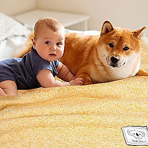 Baby Blanket for Boys or Girls Knit Fleece Fluffy Toddler Blanket for Baby, Soft Warm Cozy Plush Warm Blanket for Spring, Infant or Newborn Receiving Blanket for Baby Bed (30x40inch, Yellow)