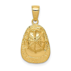 IceCarats 14K Yellow Gold Fireman Helmet Fire Department FD Necklace Firefighter Pendant Rescue Charm Only