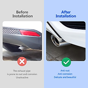 Miytsya 1 PC Car Exhaust Tip, 2.48" Inlet 3.34" Outlet 5.5" Overall Length Stainless Steel Exhaust Tips, Universal Chrome Polished Tailpipe Tip, Muffler Tip Pipes, Bolt On Design (Silver/Bending)